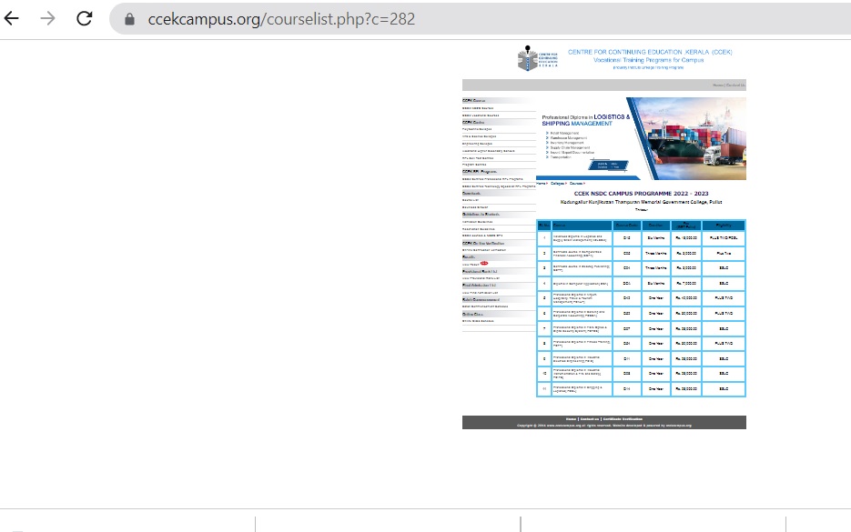 Centre for Continuing Education, Kerala (CCEK) – KKTM Government College