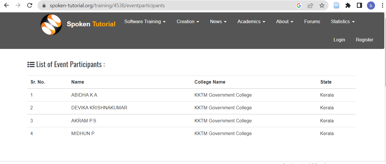 Spoken Tutorial – KKTM Government College